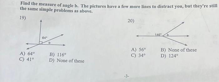 Solved Find the measure of angle b. The pictures have a few | Chegg.com