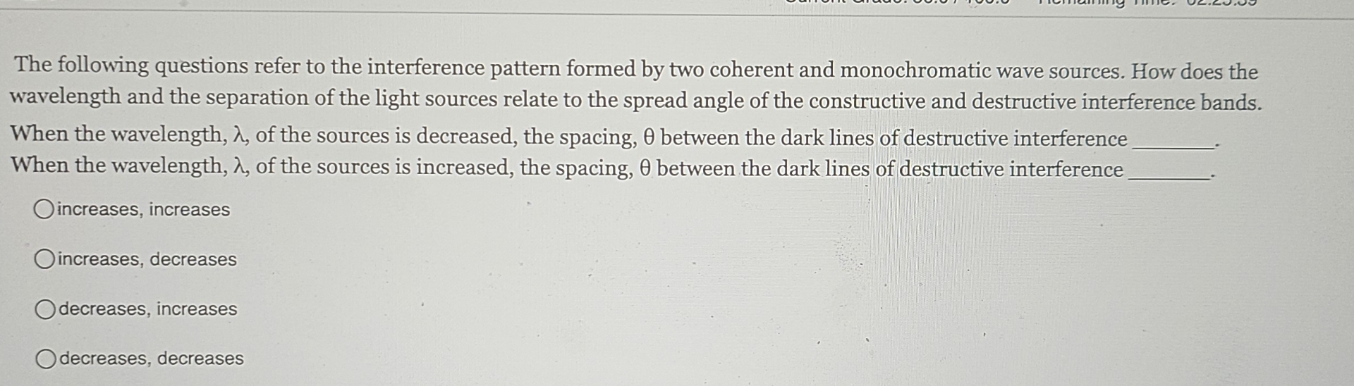 Solved The following questions refer to the interference | Chegg.com