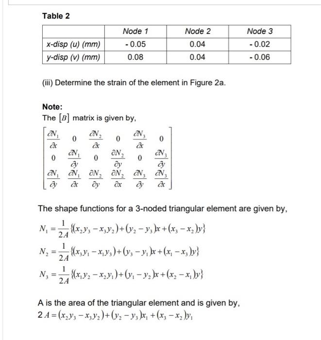 Solved QUESTION 2 (a) A 3-noded triangular element is shown | Chegg.com