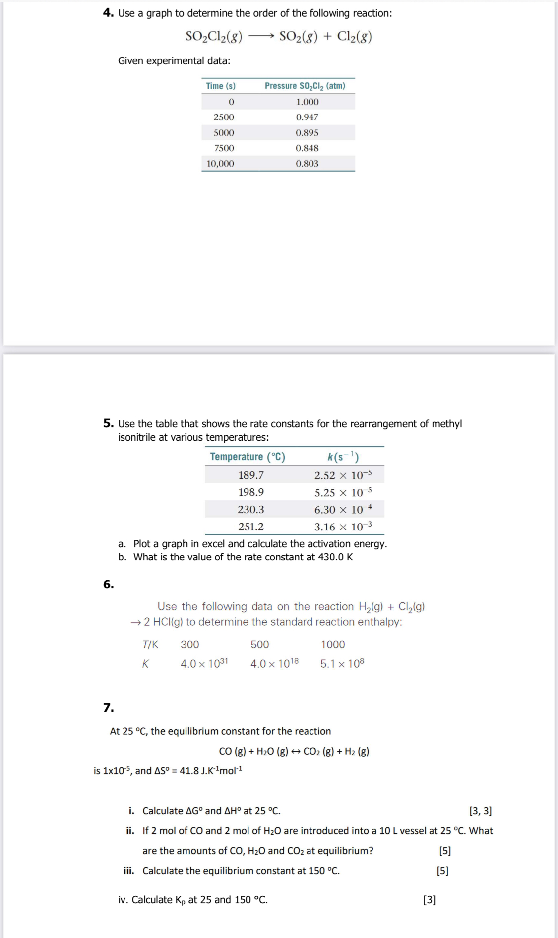 Solved Use a graph to determine the order of the following | Chegg.com