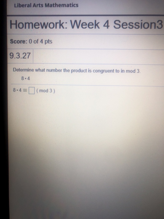 Solved Liberal Arts Mathematics Homework: Week 4 Session3 | Chegg.com