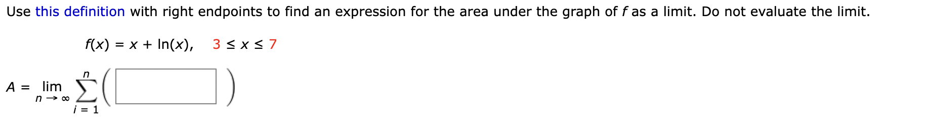 Solved by an EXPERT Use this definition with right endpoints to ﻿find an | Chegg.com