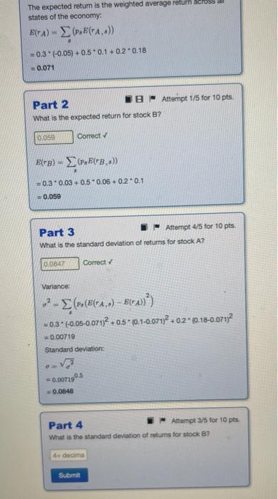 Solved Intro We know the following expected returns for | Chegg.com