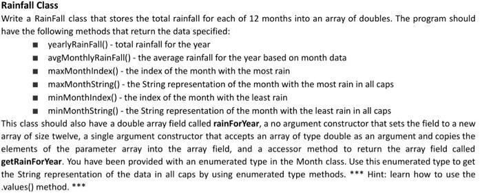 Solved Month Class:public enum Month {JANUARY, FEBUARY, | Chegg.com