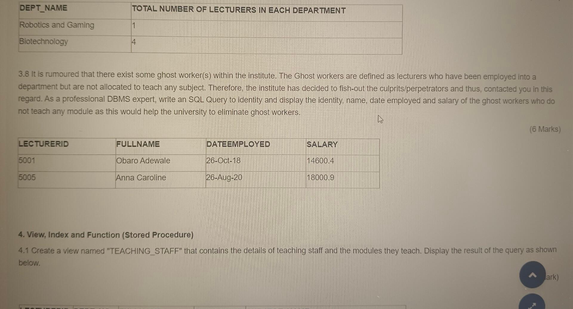 Solved Tables: Sample data for insertion.3. Data Selection | Chegg.com