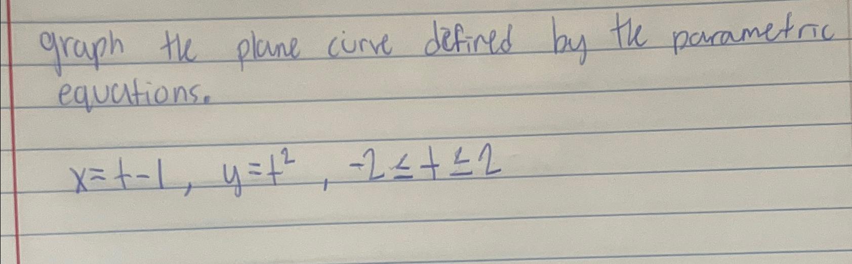 Solved graph the plane curve defined by the parametric | Chegg.com Solved graph the plane curve defined by the parametric | Chegg.com