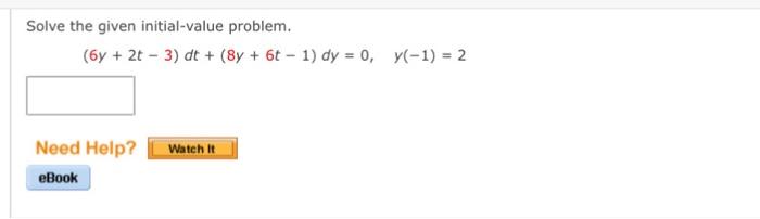 Solved Solve the given initial-value problem. | Chegg.com