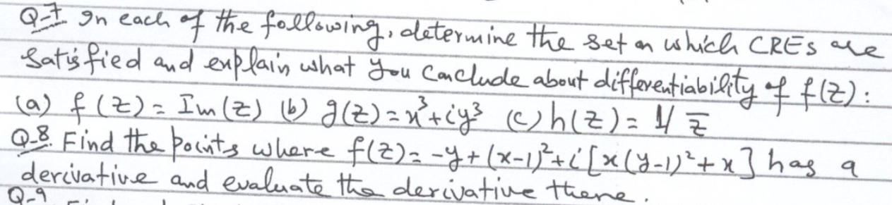 Solved Q7 ﻿In each of the following, determine the set on | Chegg.com