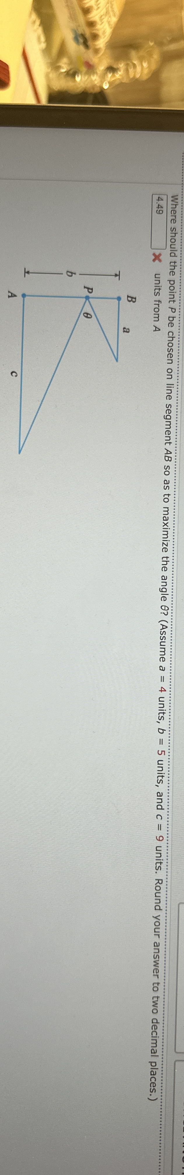 Solved Where should the point P ﻿be chosen on line segment | Chegg.com