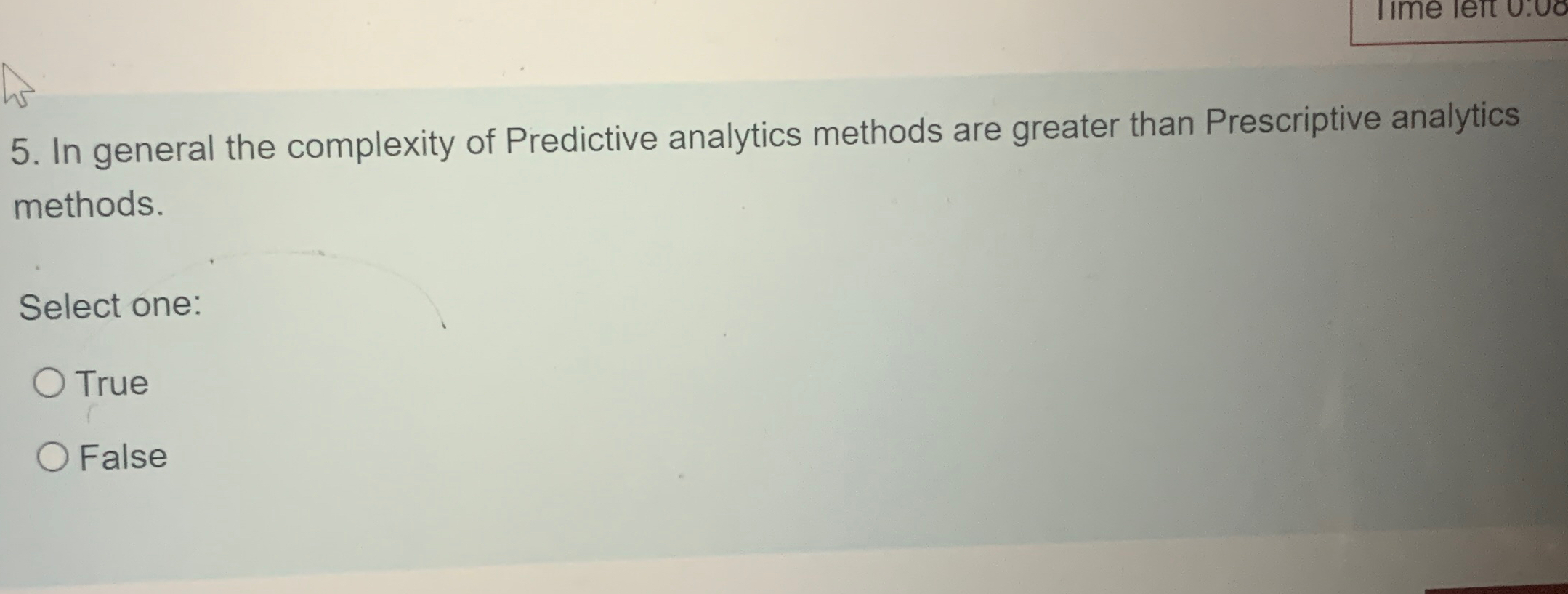 Solved In general the complexity of Predictive analytics | Chegg.com