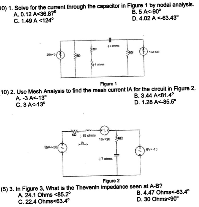 Solved 10) 1. Solve for the current through the capacitor in | Chegg.com