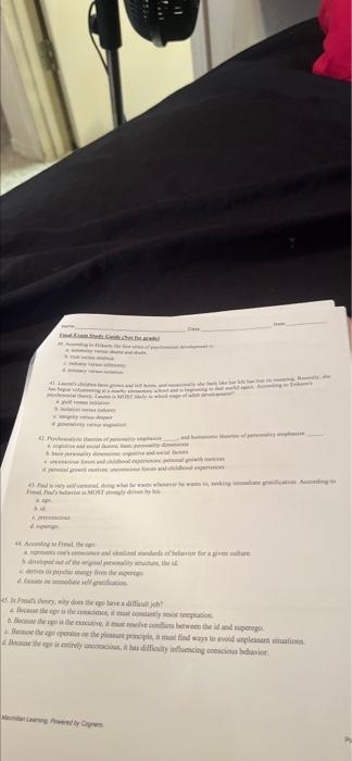 Solved Name: Final Exam Study Guide (Not for grade) 40. | Chegg.com