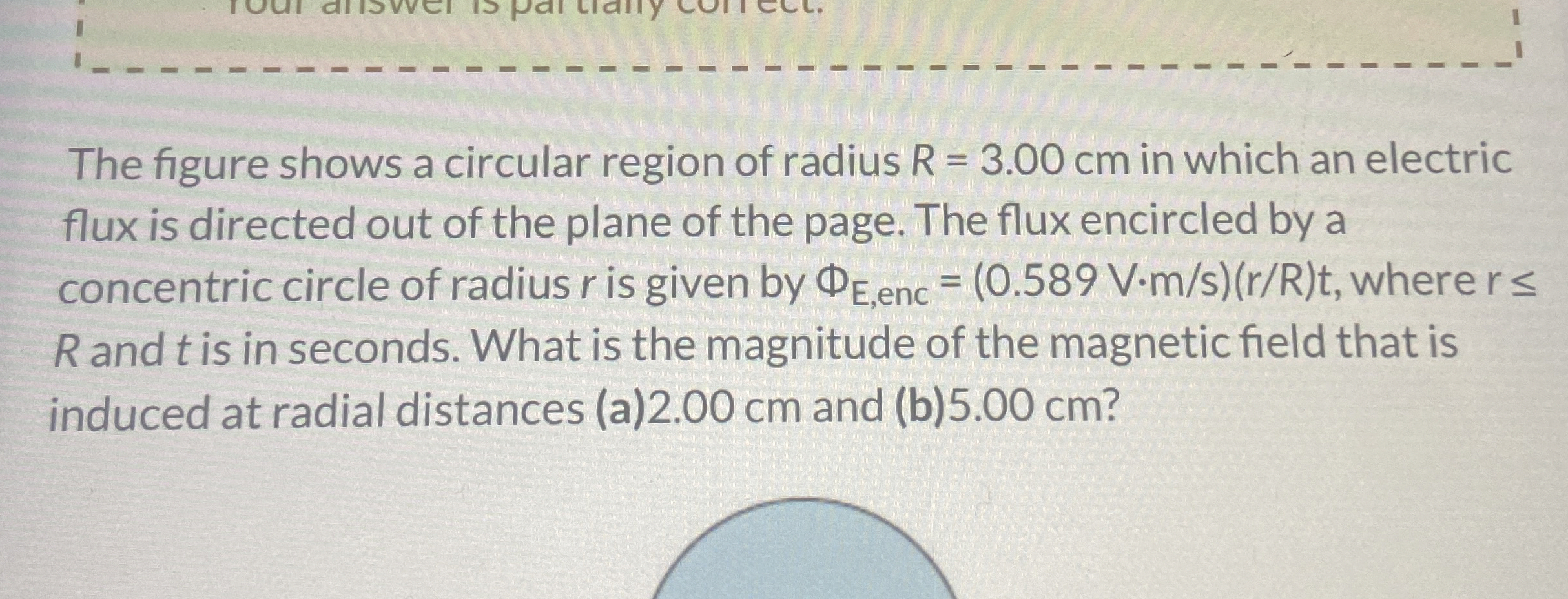 Solved The figure shows a circular region of radius R=3.00cm | Chegg.com