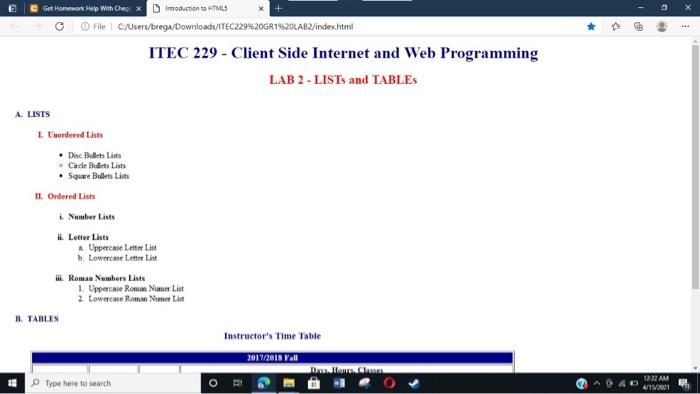 Solved Get Homework Help With Ches Introduction to HTMLS O | Chegg.com
