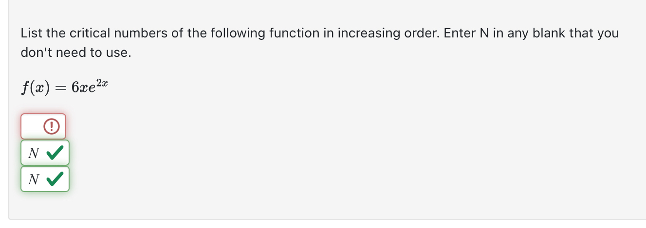 Solved List the critical numbers of the following function | Chegg.com