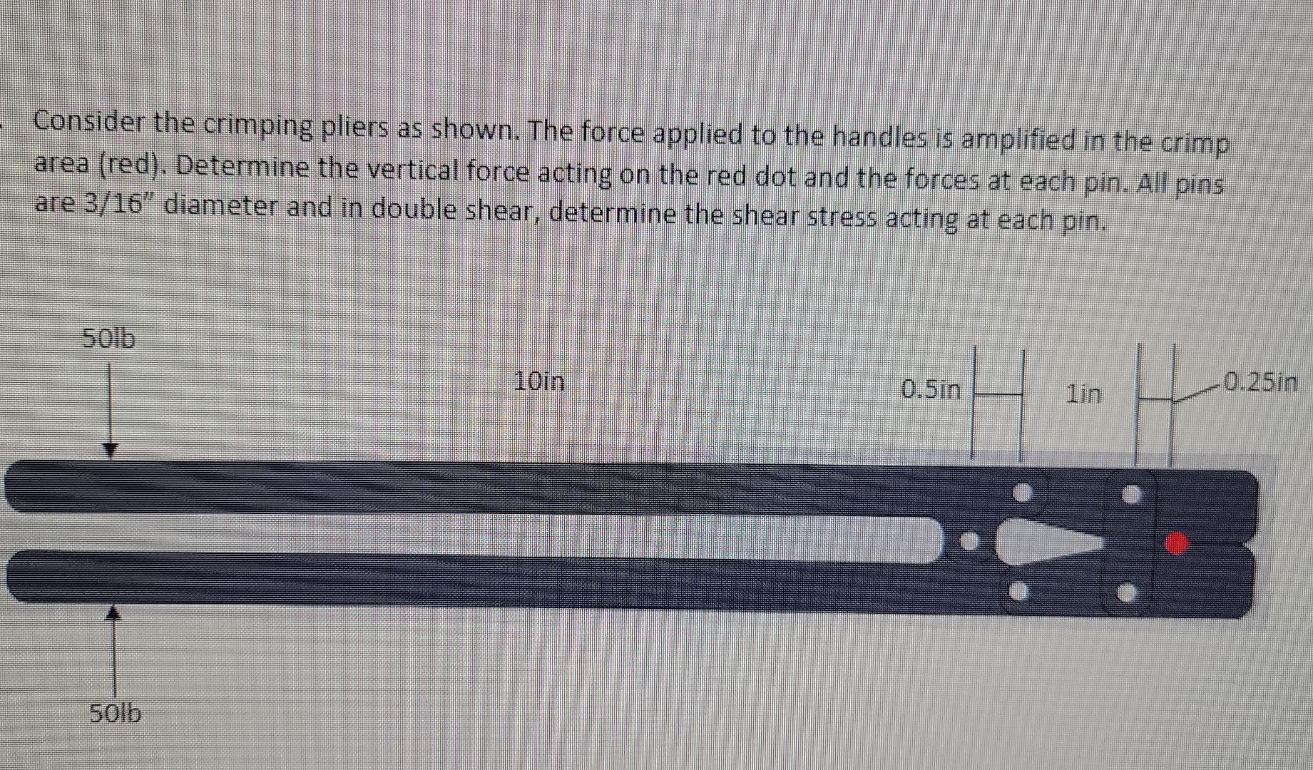Solved Consider the crimping pliers as shown. The force | Chegg.com
