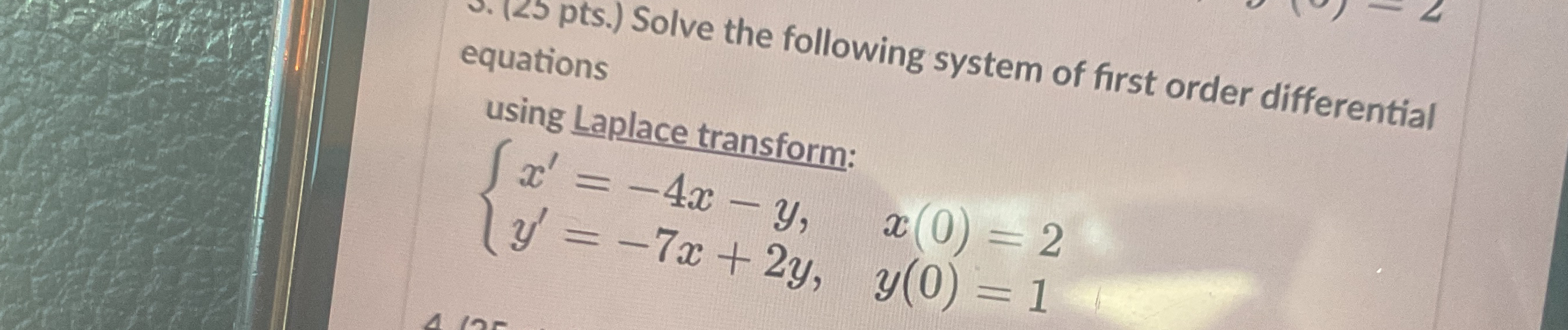 equationsSolve the following system of first order | Chegg.com