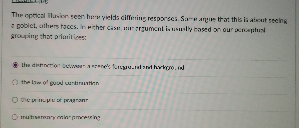 Solved The optical illusion seen here yields differing | Chegg.com