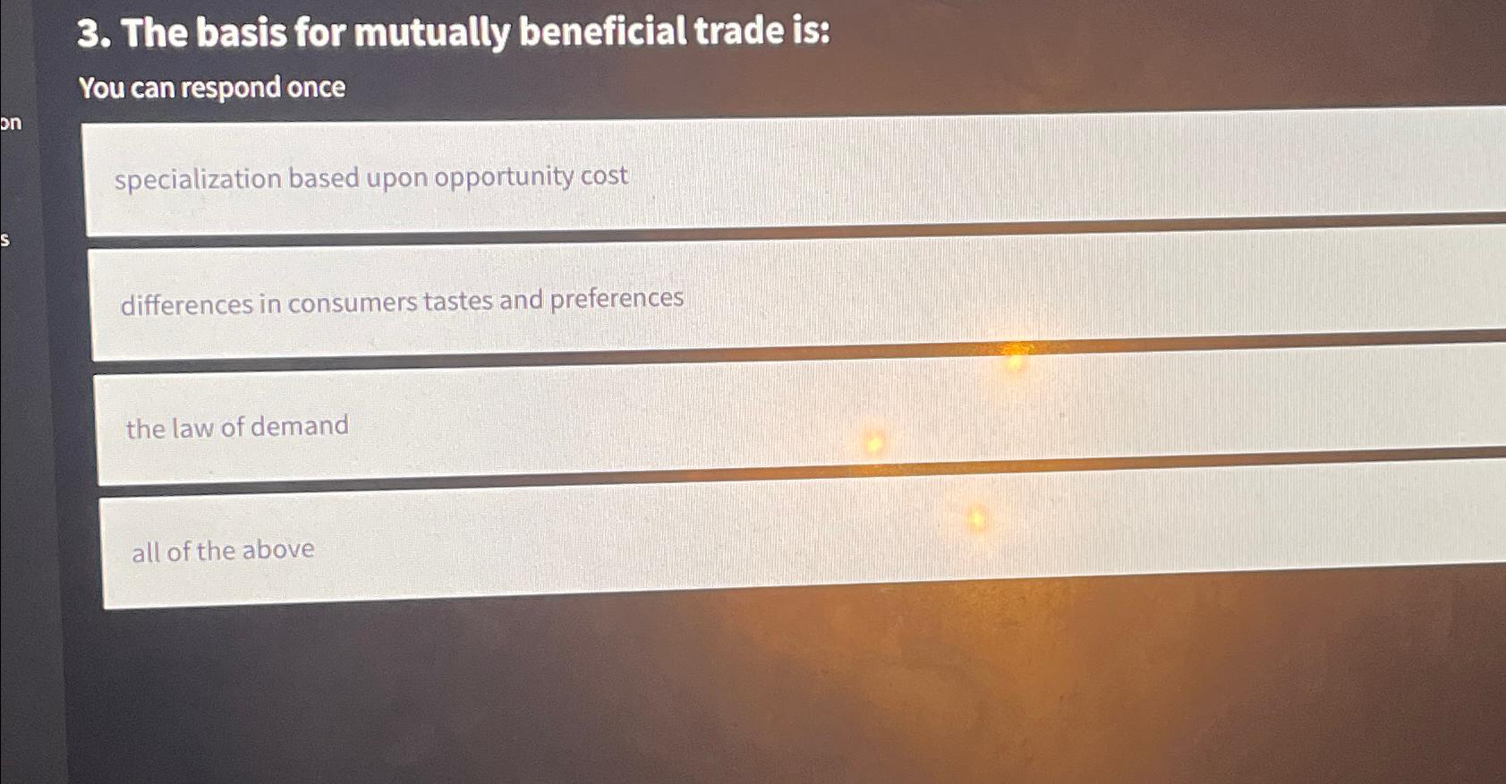 Solved The basis for mutually beneficial trade is:You can | Chegg.com