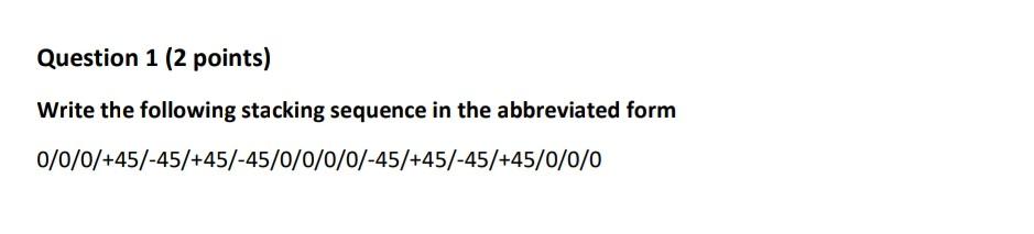 Solved Question 1 (2 points) Write the following stacking | Chegg.com