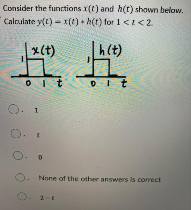 Solved Consider the functions x(t) and h(t) shown below. | Chegg.com