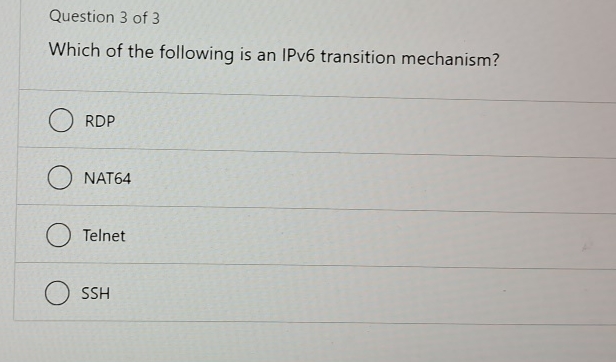 Solved Question 3 ﻿of 3Which of the following is an IPv6 | Chegg.com