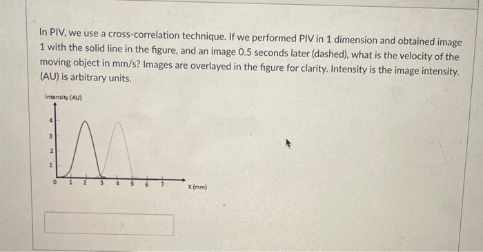 Solved In Piv We Use A Cross Correlation Technique If We