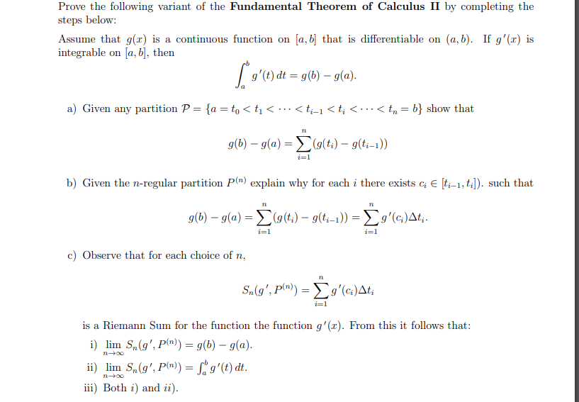 Solved Prove the following variant of the Fundamental | Chegg.com