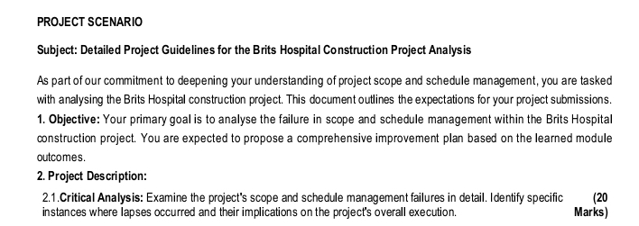 Solved PROJECT SCENARIOSubject: Detailed Project Guidelines | Chegg.com