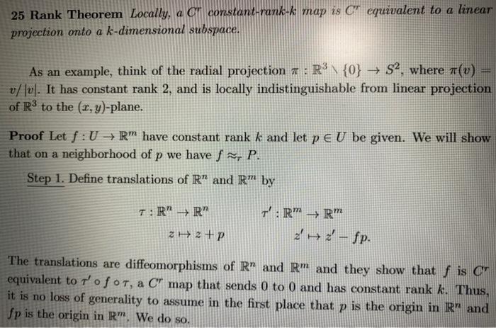 Solved 25 Rank Theorem Locally, a C constant-rank-k map is | Chegg.com