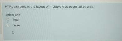 Solved HTML can control the layout of multiple web pages all | Chegg.com