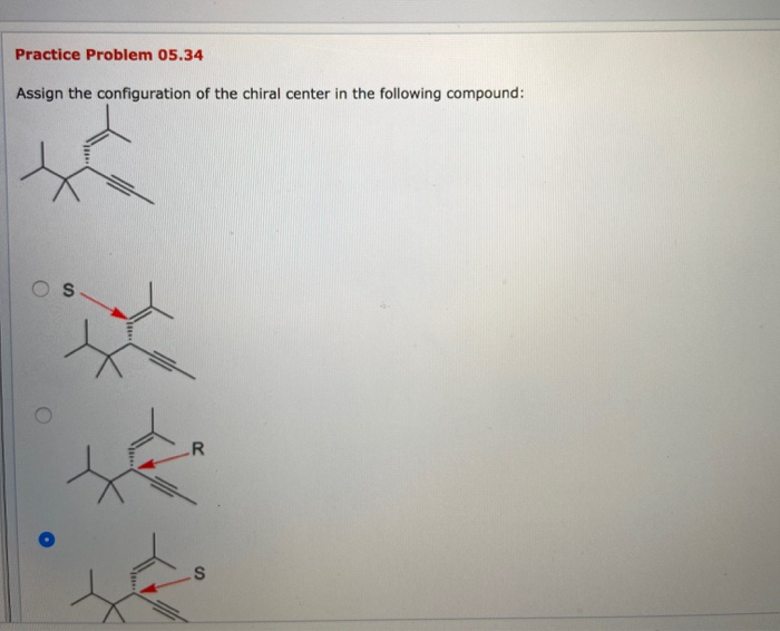 Solved Practice Problem 05.34 Assign the configuration of | Chegg.com