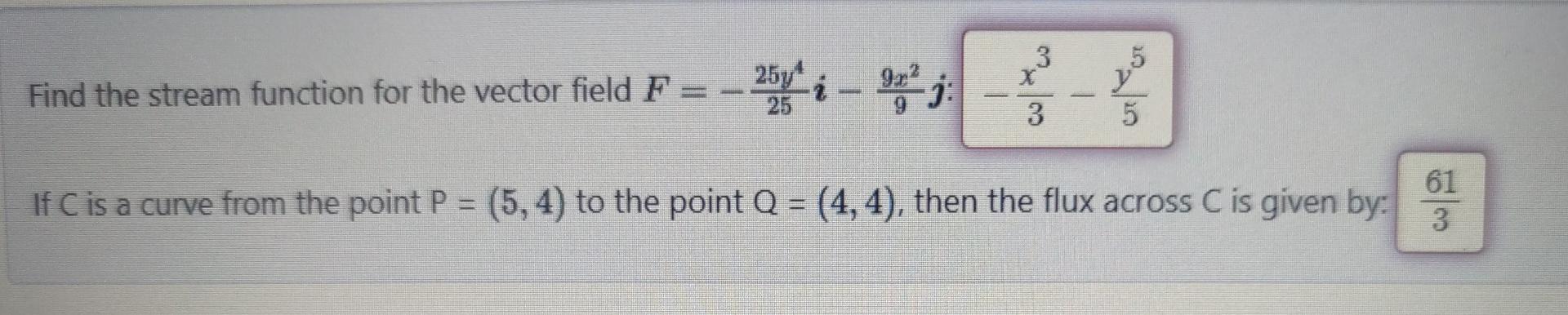 Solved Find the stream function for the vector field | Chegg.com