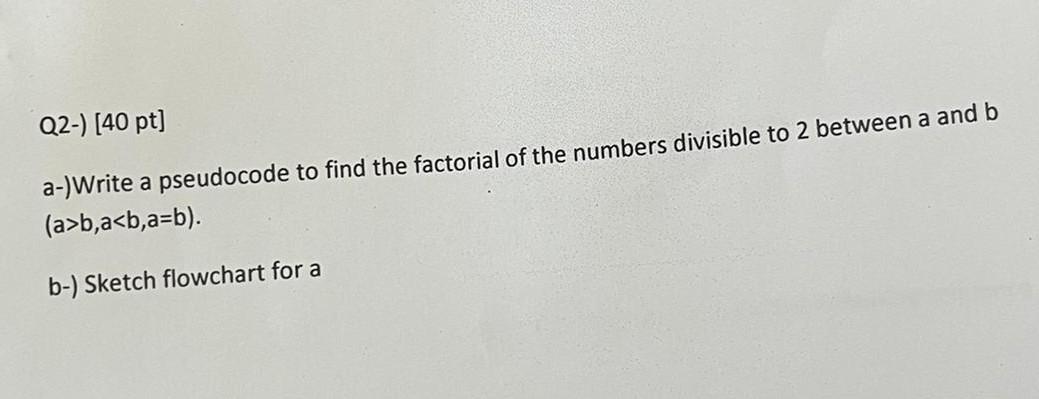 Solved Q2-) [40 pt] a-)Write a pseudocode to find the | Chegg.com