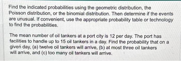 Solved Find the indicated probabilities using the geometric | Chegg.com
