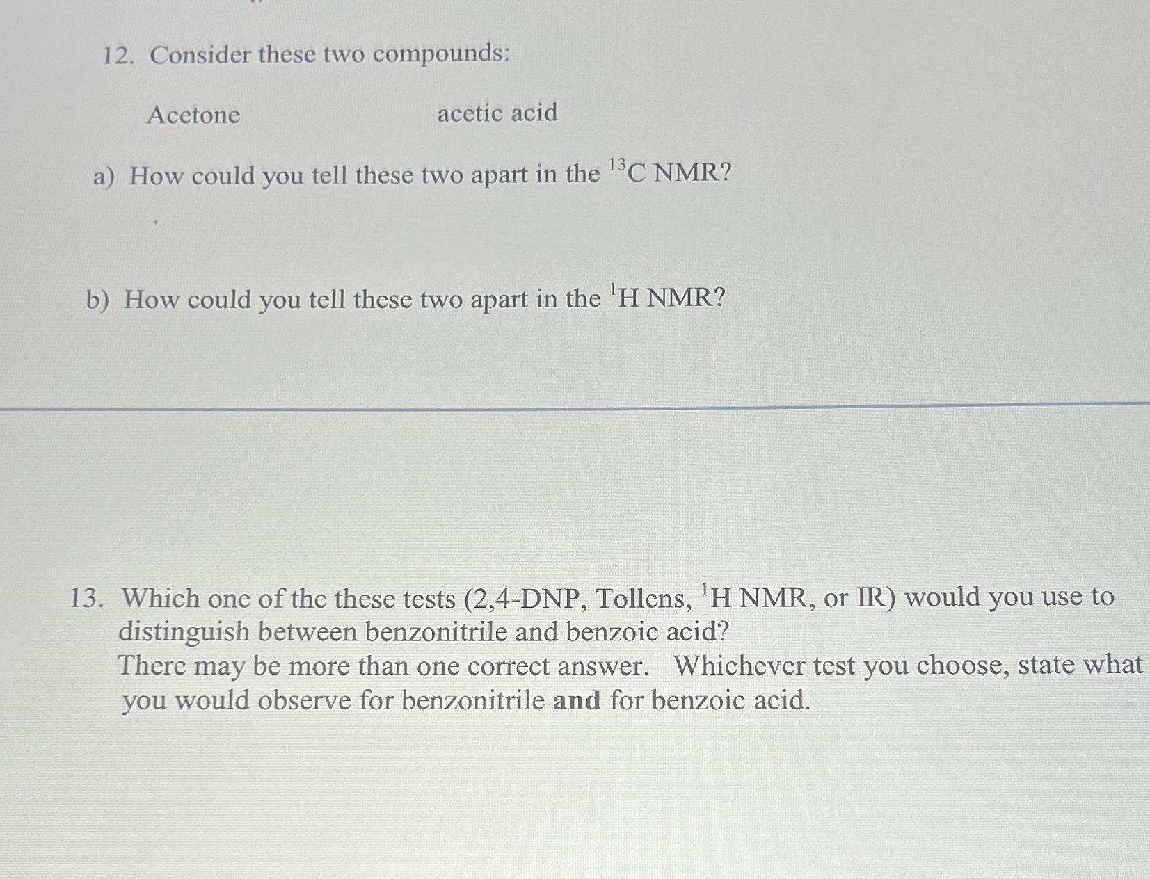 Solved Consider these two compounds:Acetone acetic acida) | Chegg.com