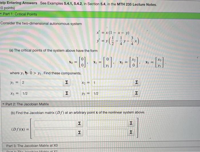 Solved Consider the two-dimensional autonomous system | Chegg.com