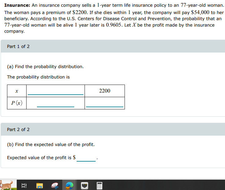 Solved Insurance: An insurance company sells a 1 -year term | Chegg.com