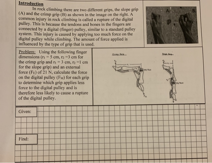 Solved A. Introduction In rock climbing there are two | Chegg.com
