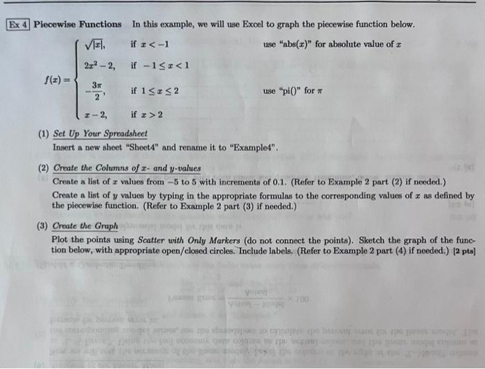 Solved Piecewise Functions In this example, we will use | Chegg.com