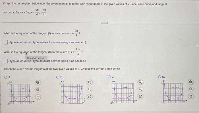 Solved Graph the curve given below over the given interval, | Chegg.com