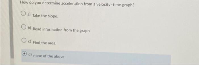 Solved How do you determine acceleration from a | Chegg.com