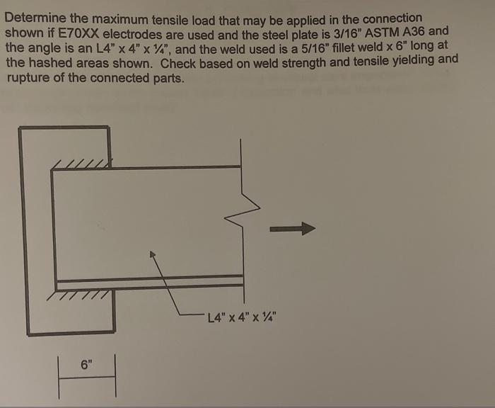 Solved Determine the maximum tensile load that may be | Chegg.com