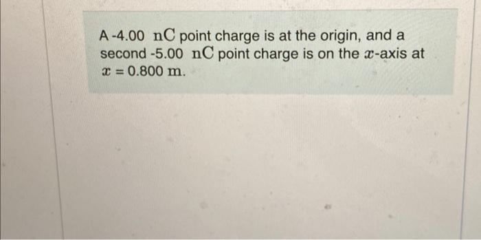 Solved A −4.00nC point charge is at the origin, and a second | Chegg.com