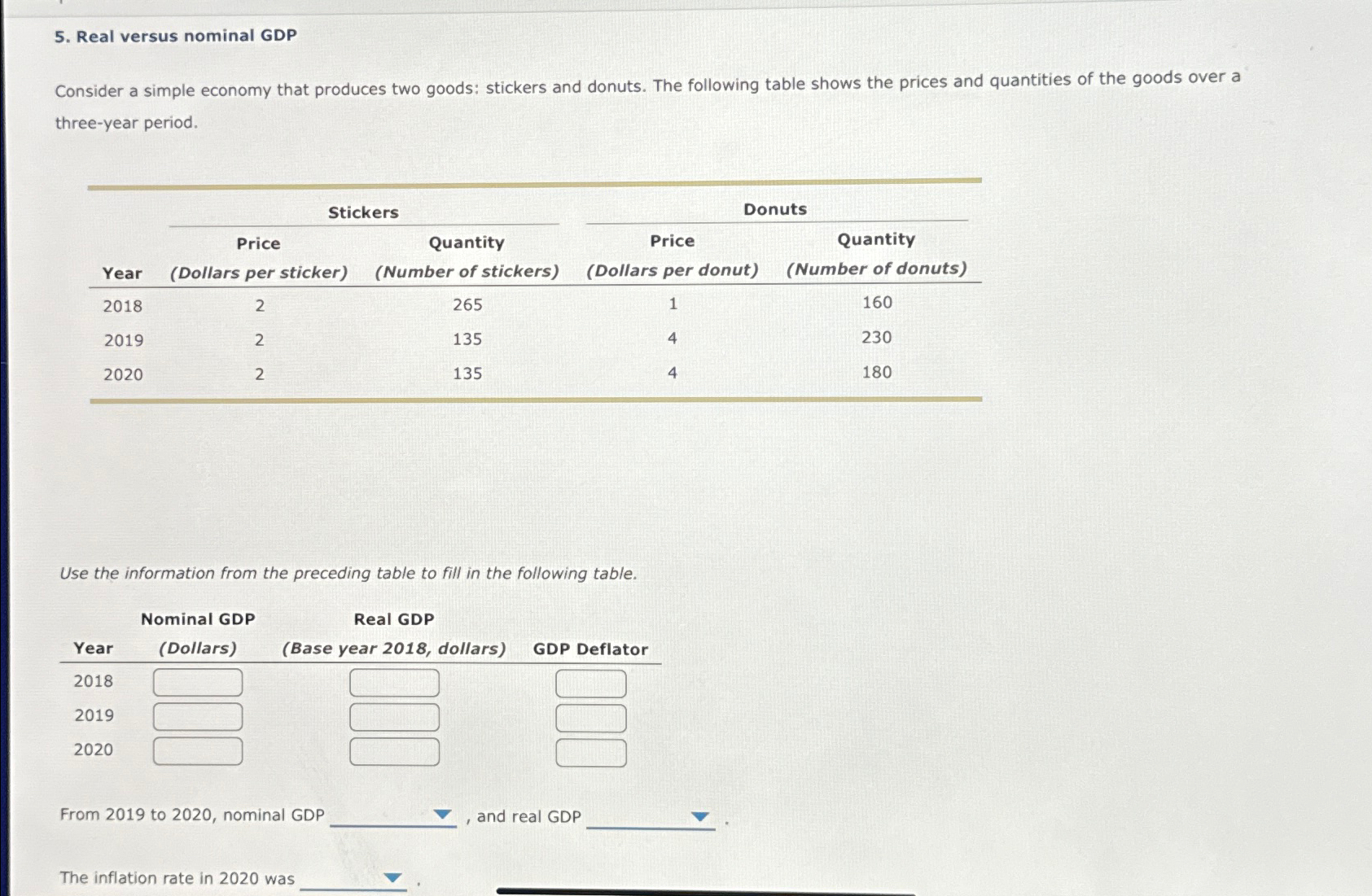 Solved Real versus nominal GDPConsider a simple economy that | Chegg.com