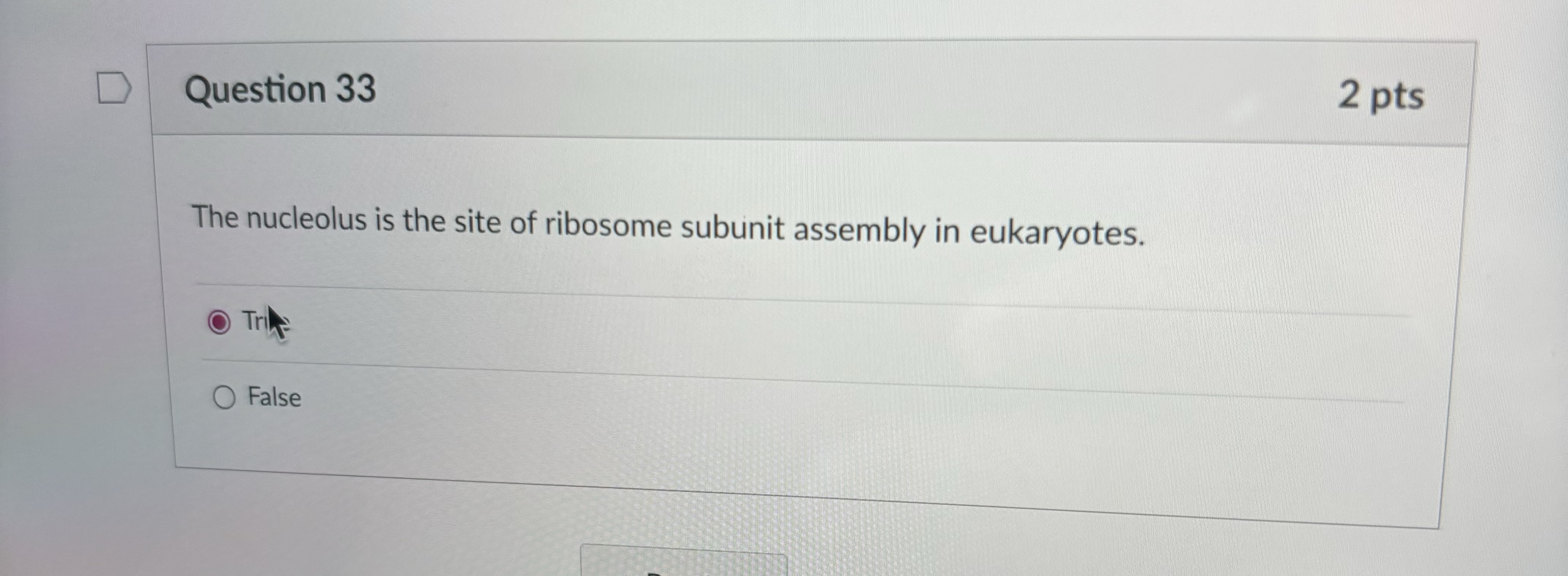 Solved Question 33The nucleolus is the site of ribosome | Chegg.com