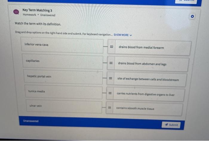 Solved Key Term Matching 3 Homework - Unanswered Match the | Chegg.com