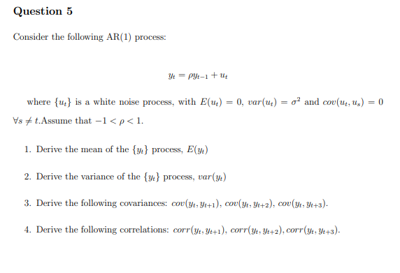Solved Question 1 ﻿Consider the following model: Y_(i)=\beta | Chegg.com