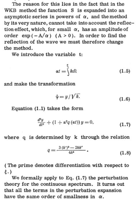 Solved In WKB approximation, how to results in equation | Chegg.com