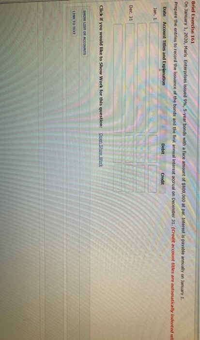 Solved Brief Exercise 161 On January 1, 2020, Maris | Chegg.com